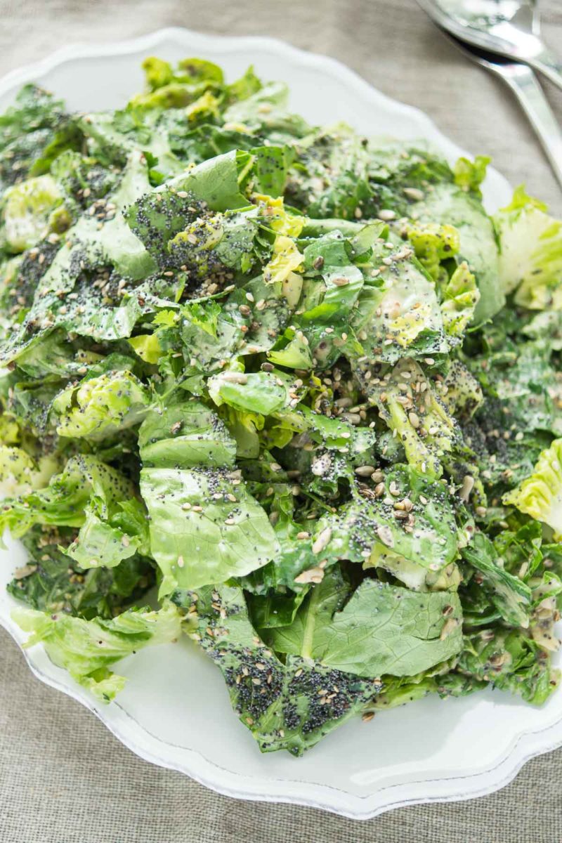 Vegan Caesar Salad with Mixed Seeds & Herbs | Elle Republic