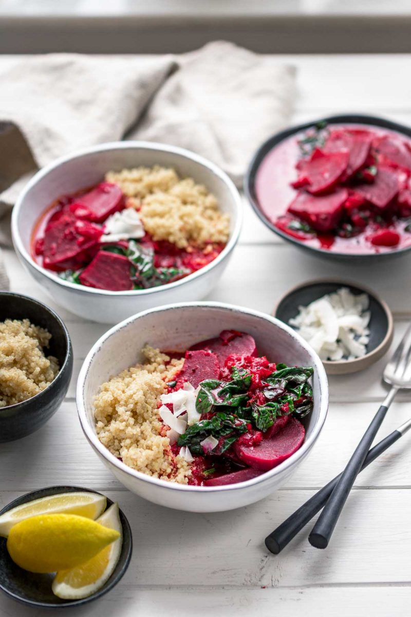 Beetroot Curry with Coconut Milk & Spinach | Elle Republic