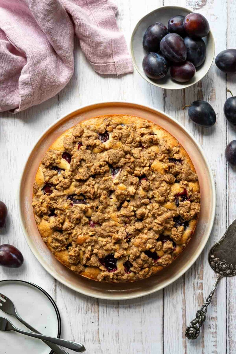 Plum Cake with Walnut Crumble | Zwetschgenkuchen Recipe | Elle Republic