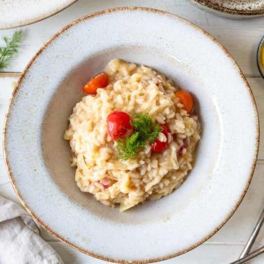 Lemon-Infused Fennel Risotto with Cherry Tomatoes | Recipe | Elle Republic
