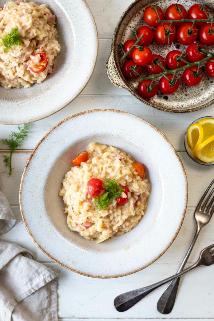 Lemon-Infused Fennel Risotto with Cherry Tomatoes | Recipe | Elle Republic