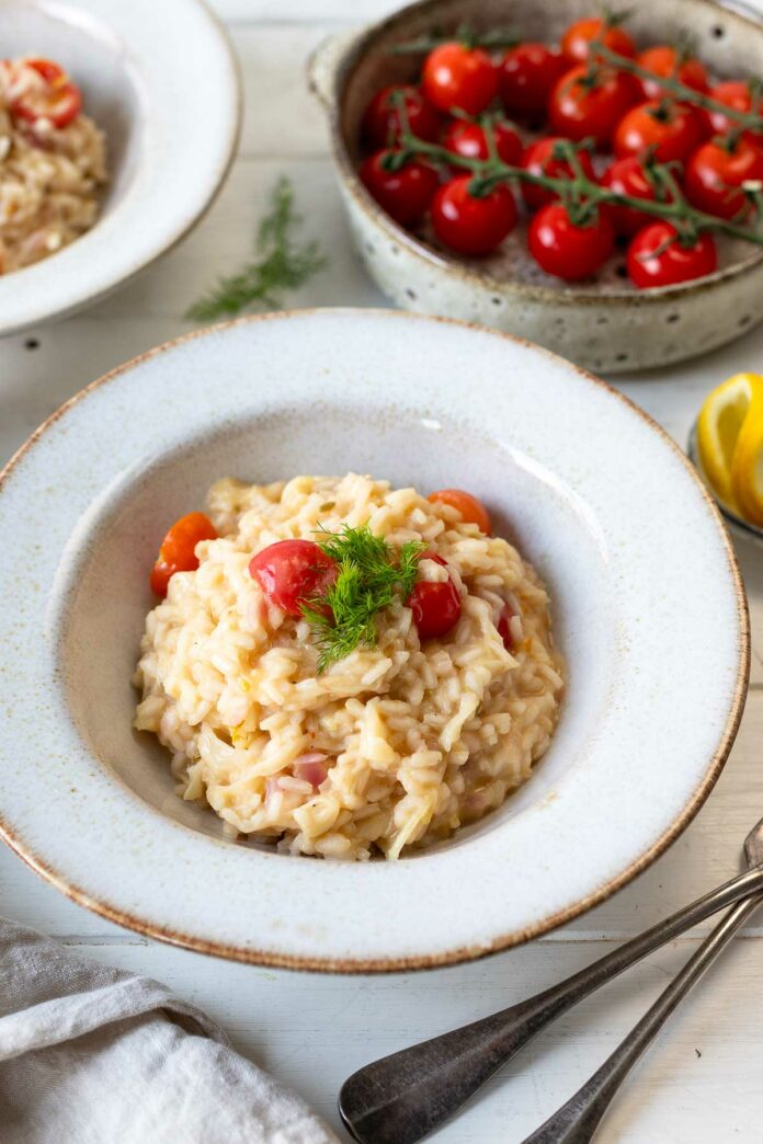 Lemon-Infused Fennel Risotto with Cherry Tomatoes | Recipe | Elle Republic